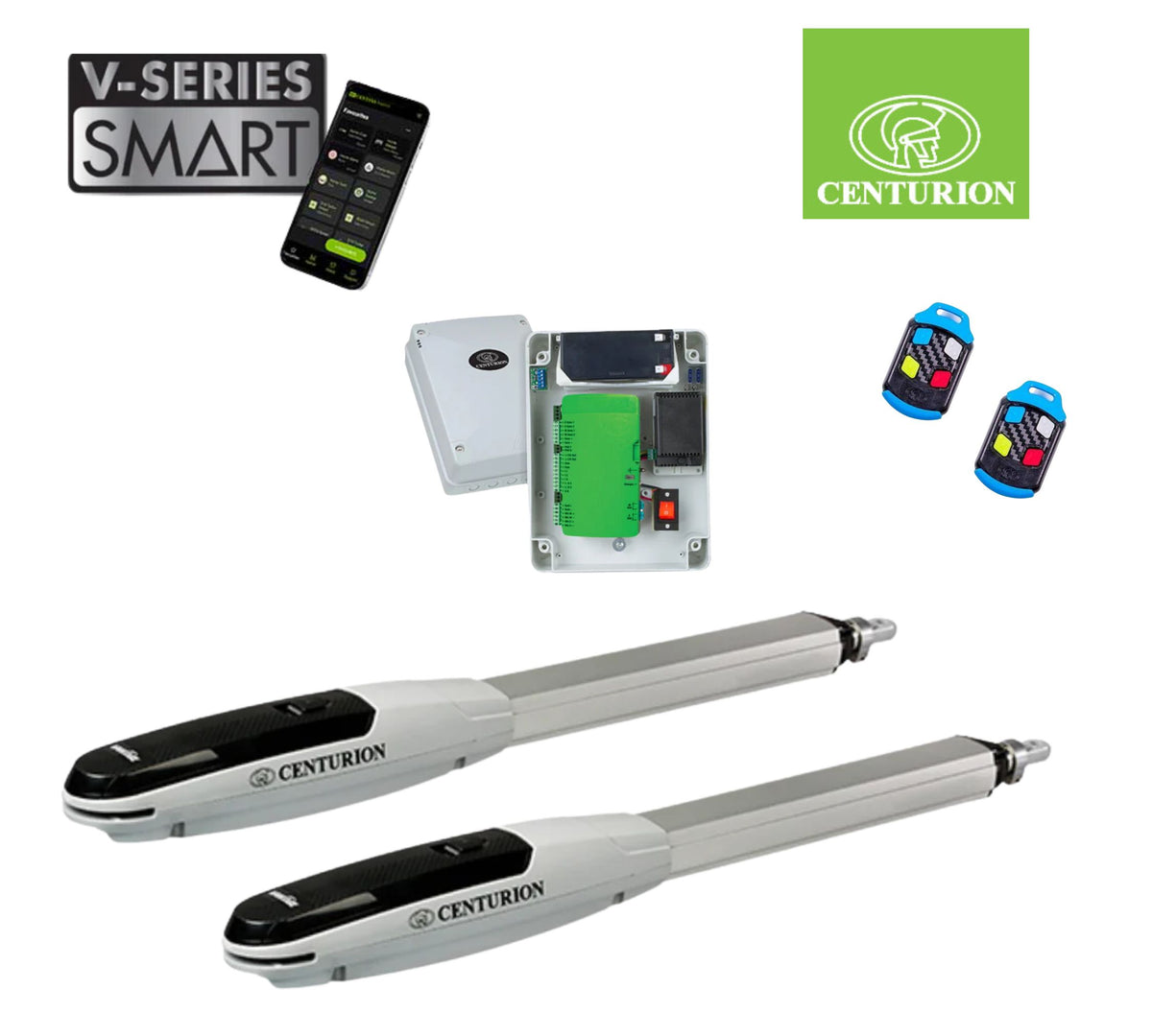Centurion Vantage SMART 500 Double Swing Gate Motor Kit- Leaf 4m 310kg ...