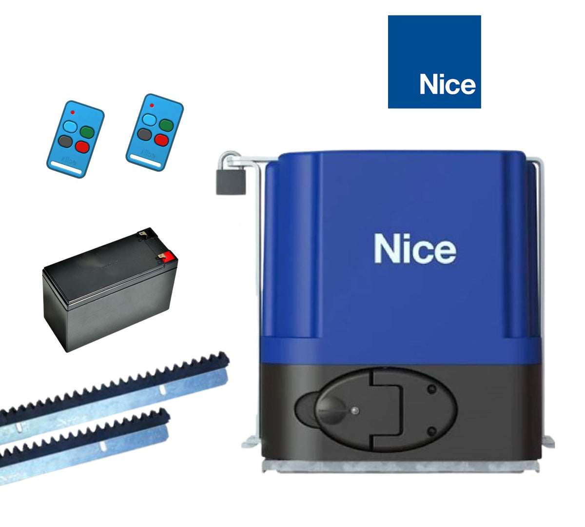 NICE Drive 500LR On Plate Gate Motor Nylon Kit (SLA Battery) – Security ...