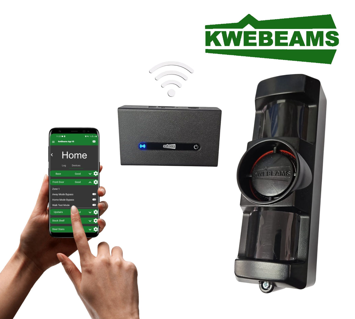 KwêBeams Standard Beam Kit: 1x Standard Beam & Wifi only Hub – Security ...