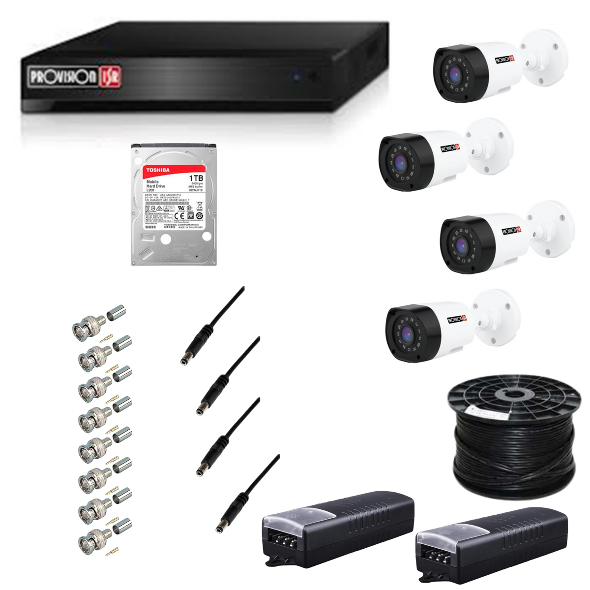 PROVISION - 8CH DVR KIT 1x1TB HDD 4XBullet 2X5APSU 100mPowax – Security ...